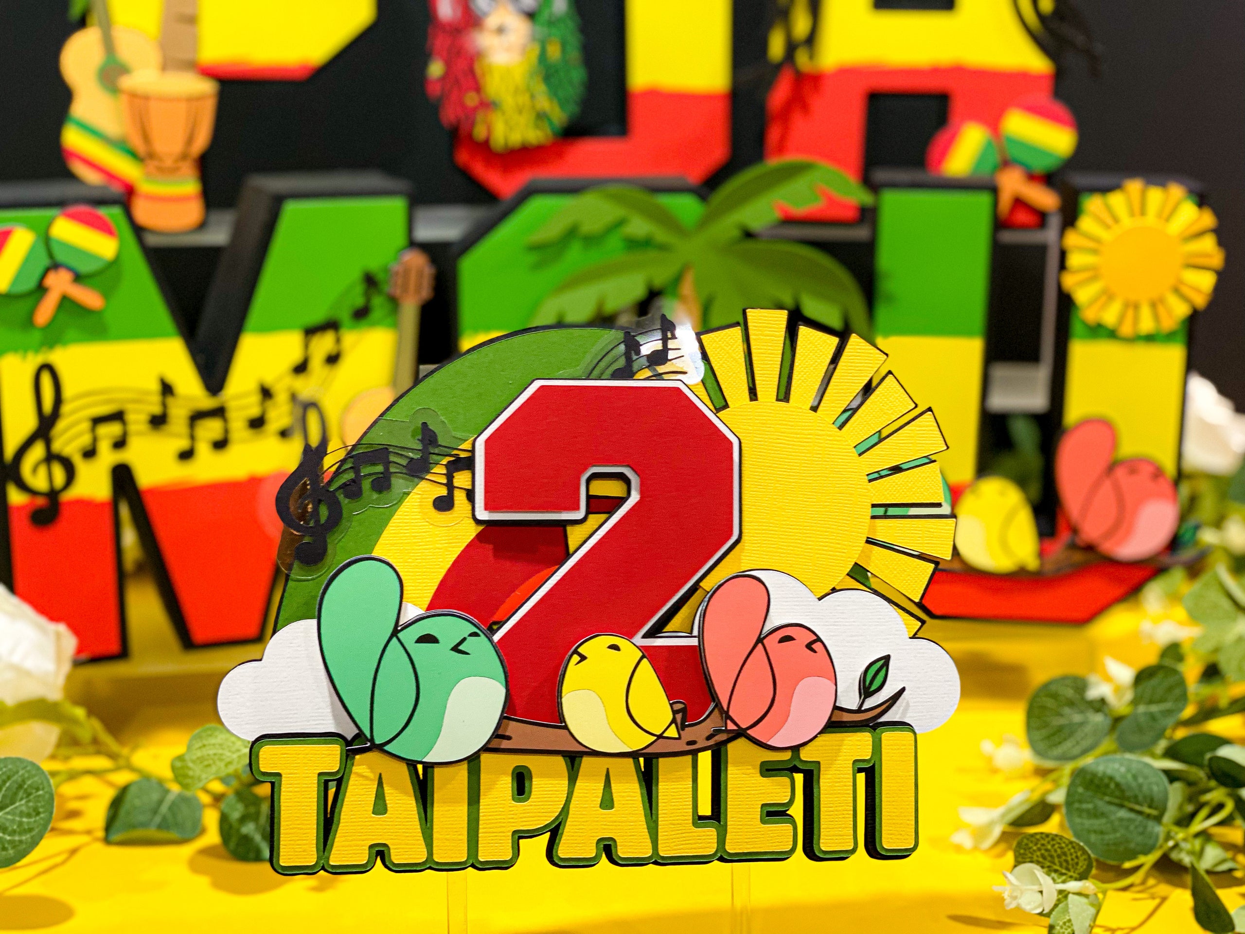 Three Little Birds One Love Rasta Cake Topper | CalitheMaker Shop